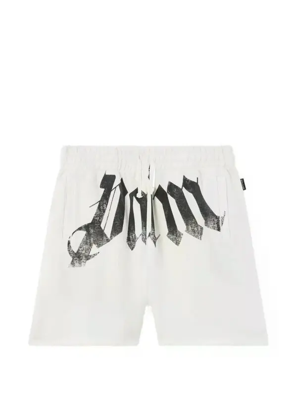 Palm Angels Logo Elasticated Shorts - White