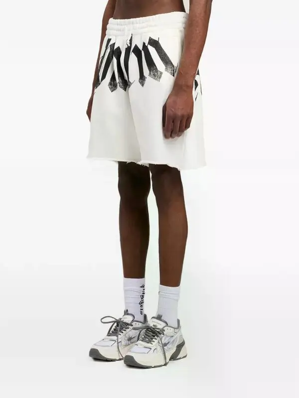 Palm Angels Logo Elasticated Shorts - White