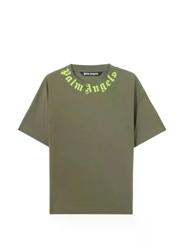 Palm Angels Logo-neckline T-shirt - Green