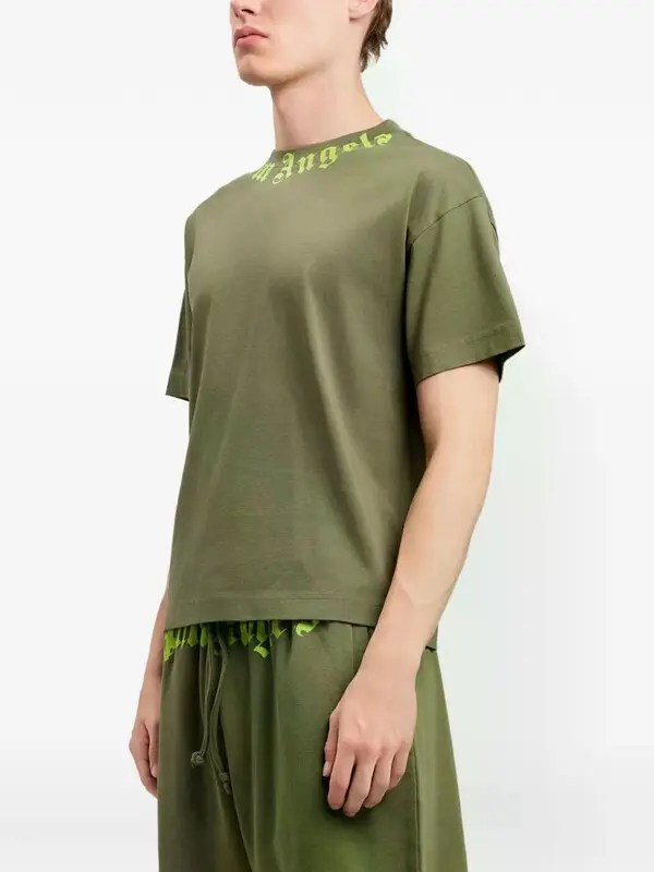 Palm Angels Logo-neckline T-shirt - Green