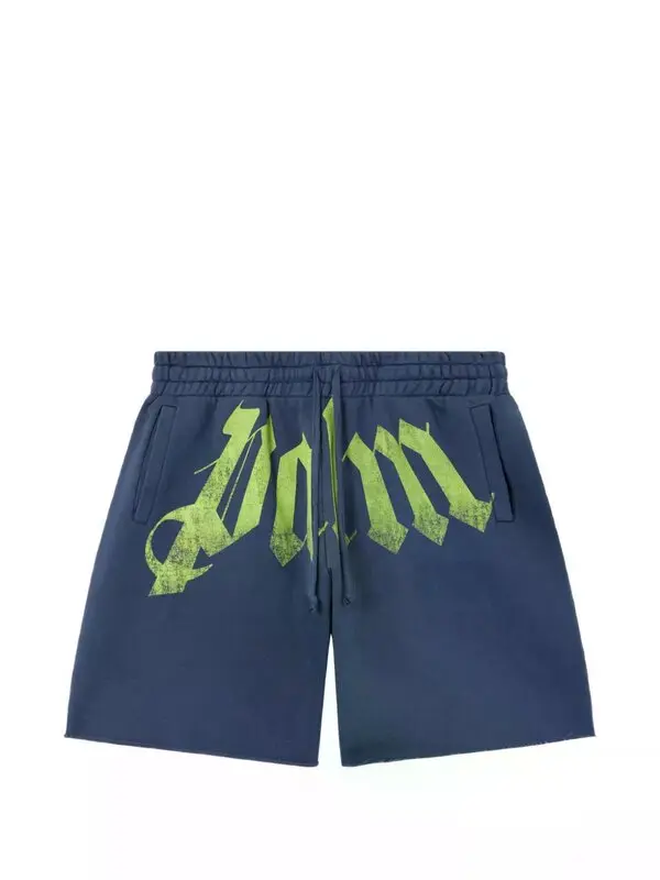 Palm Angels Logo Elasticated Shorts - Blue