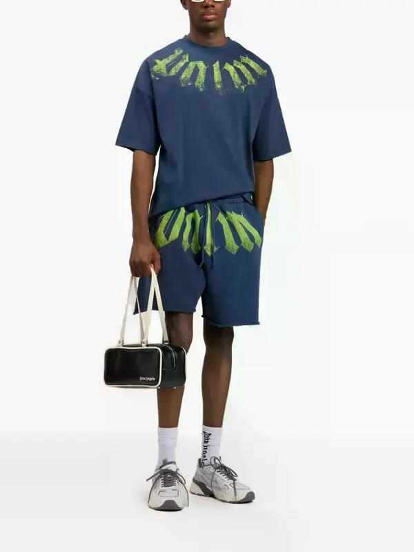 Palm Angels Logo Elasticated Shorts - Blue