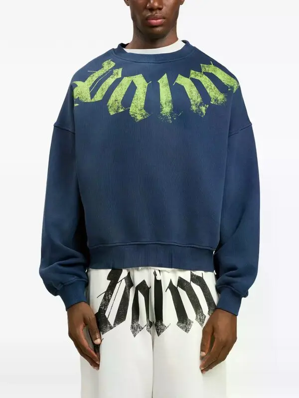 Palm Angels Oversized Logo Sweatshirt - Blue