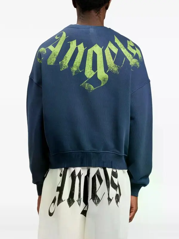 Palm Angels Oversized Logo Sweatshirt - Blue