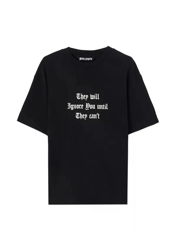 Palm Angels Print Ribbed T-shirt - Black