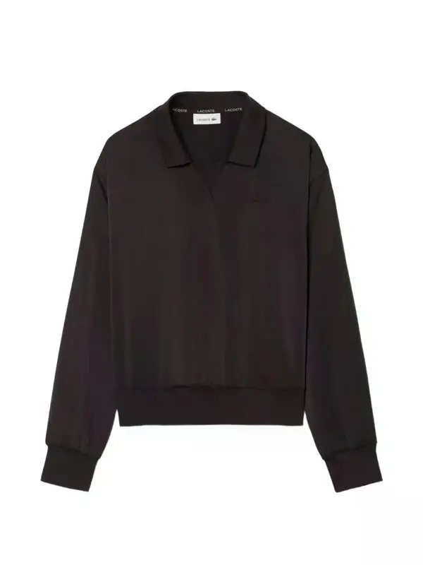 Lacoste Relaxed-fit Satin Polo Top - Brown