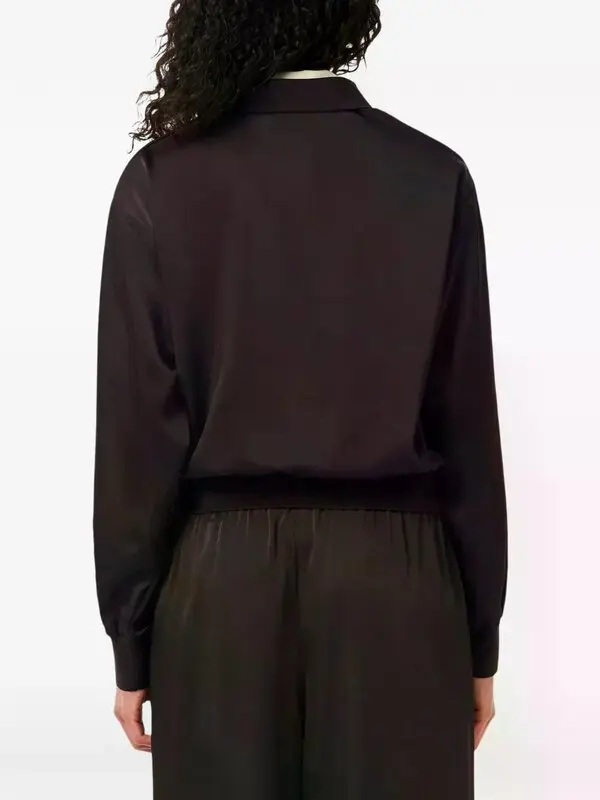 Lacoste Relaxed-fit Satin Polo Top - Brown