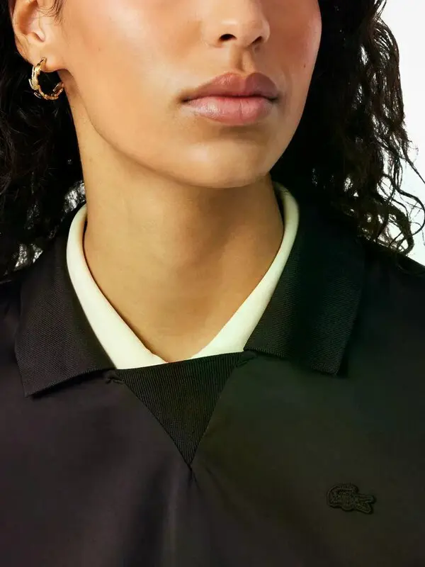 Lacoste Relaxed-fit Satin Polo Top - Brown
