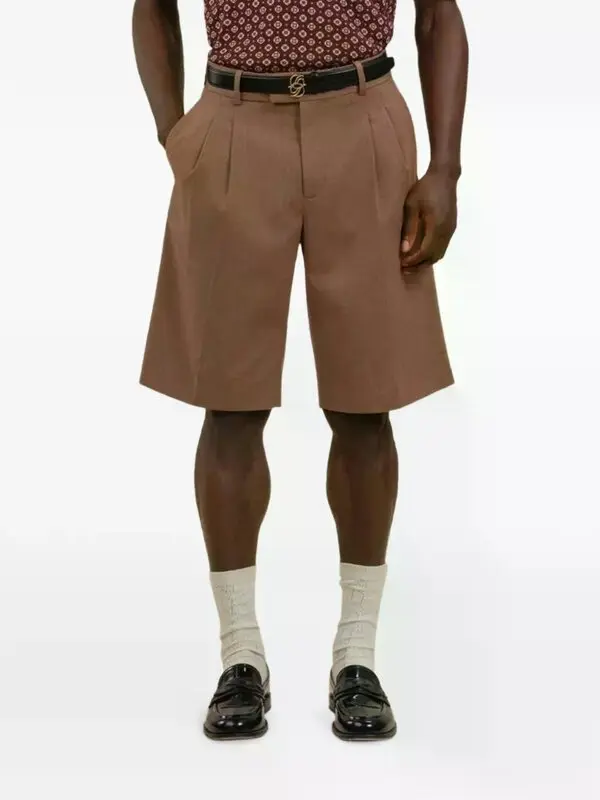 Drole De Monsieur Herringbone Pattern Shorts