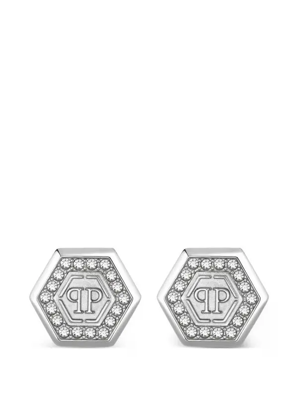 Philipp Plein Crystal Legacy Stud Earrings - Silver