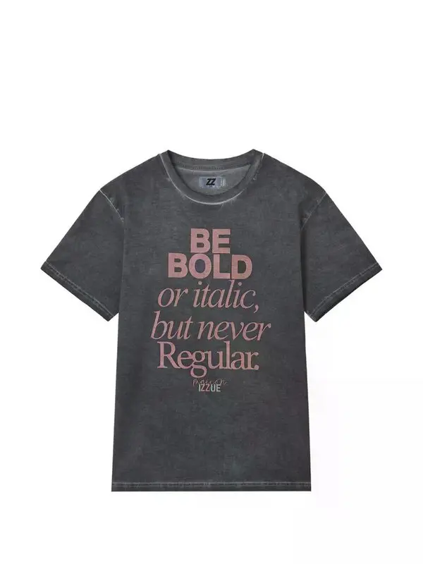 Izzue Lettering-print T-shirt - Grey