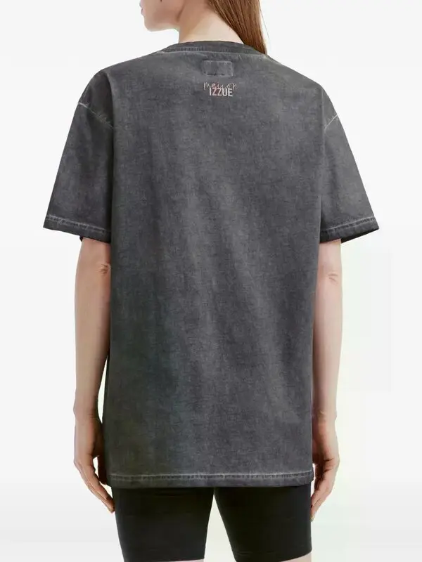 Izzue Lettering-print T-shirt - Grey