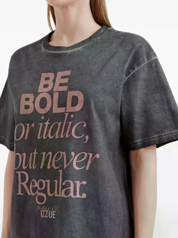 Izzue Lettering-print T-shirt - Grey