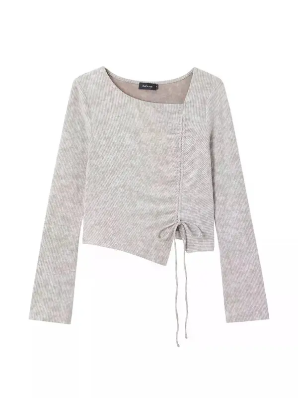 TOUT A COUP Drawstring Square-neck Top - Neutrals