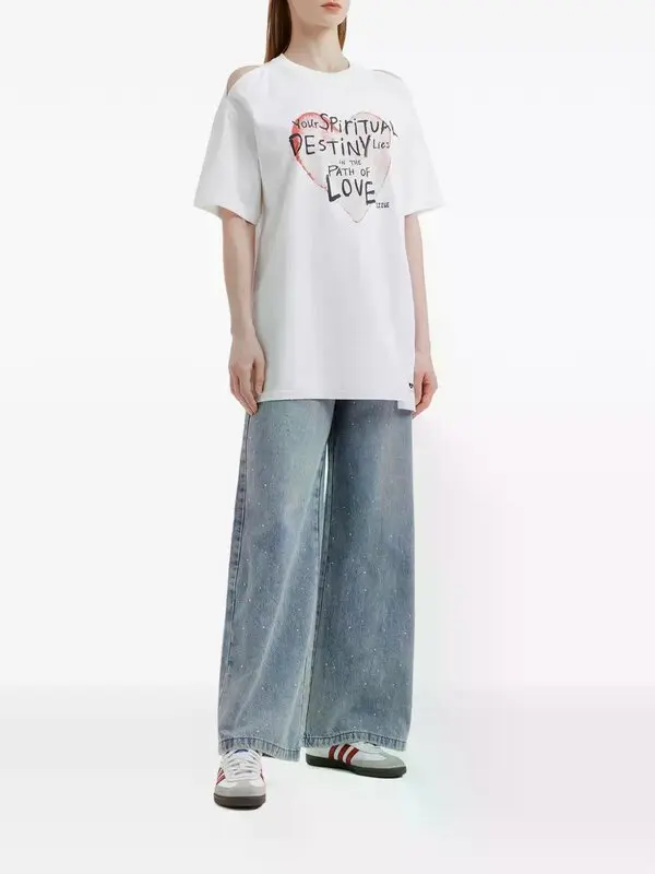 Izzue Graphic-detail Cotton T-shirt - White