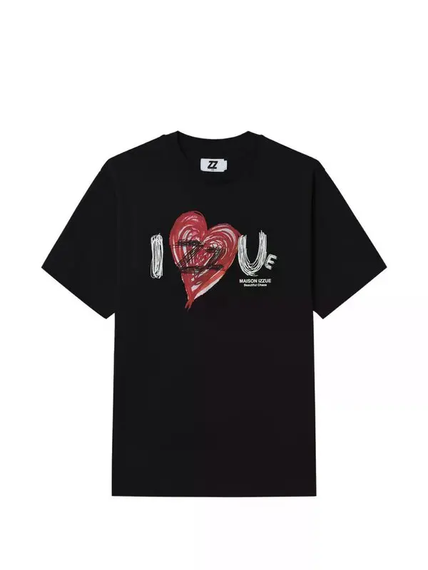 Izzue Heart Graphic T-shirt - Black