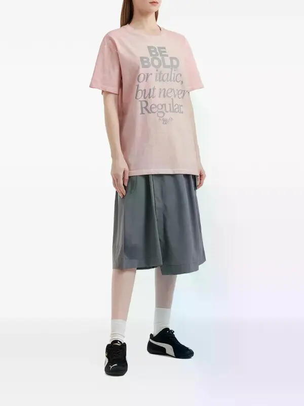 Izzue Lettering Print T-shirt - Pink