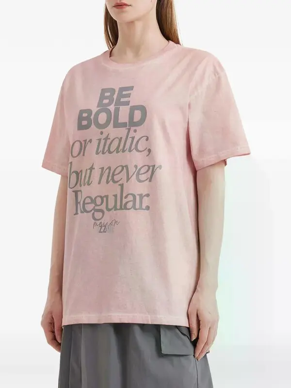 Izzue Lettering Print T-shirt - Pink