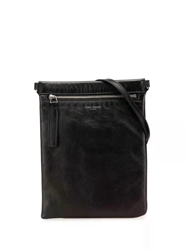 Saint Laurent 2022 Antiqued Lambskin Sid Flat Crossbody Bag