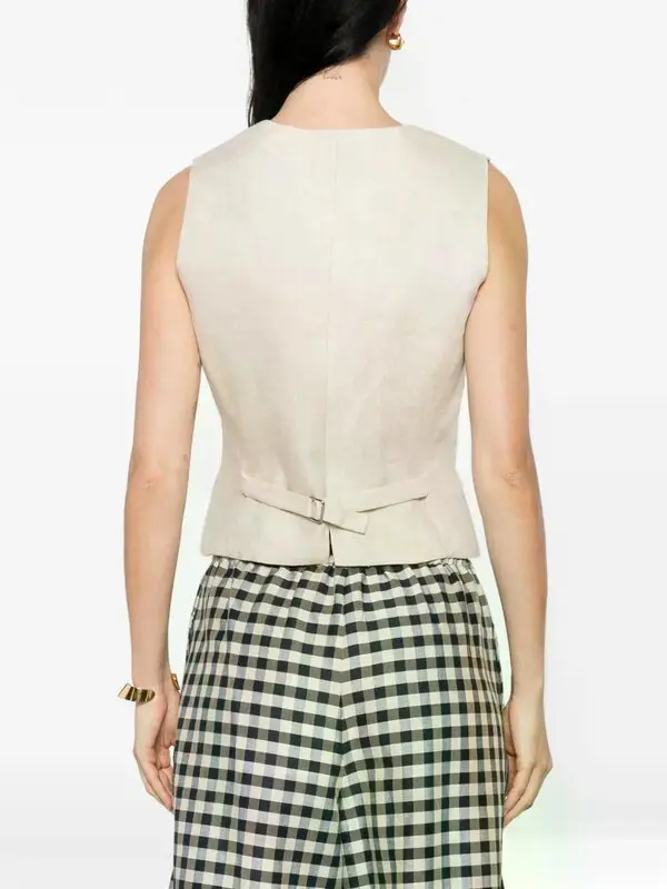 Max Mara Pace Button V-neck Gilet - Neutrals