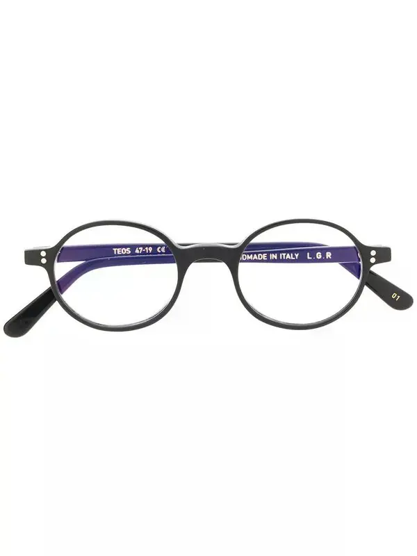L.g.r Teos Round Frame Glasses - Black