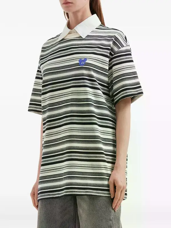 MINI CREAM Striped Polo Shirt