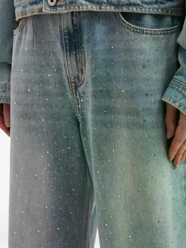 TOUT A COUP Rhinestone-embellished Jeans