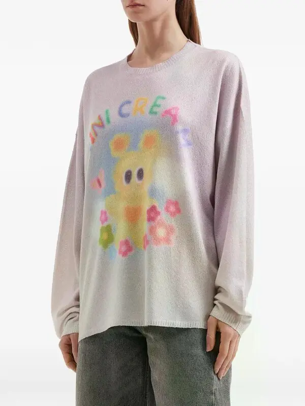 MINI CREAM Graphic-print Sweater - Purple