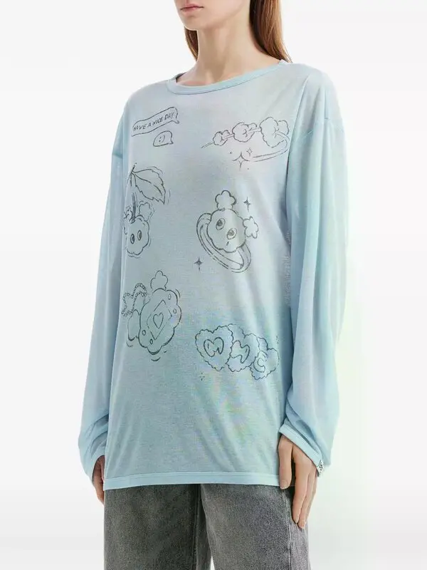 MINI CREAM Graphic-print Long-sleeve T-shirt