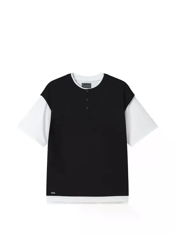 MUSIUM DIV. Button Layered T-shirt - Black