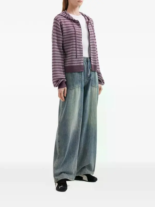 MINI CREAM Patch-pocket Wide-leg Jeans