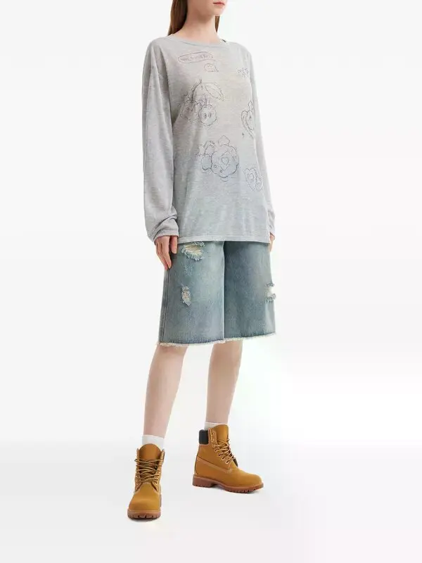 MINI CREAM Graphic-print Long-sleeved T-shirt