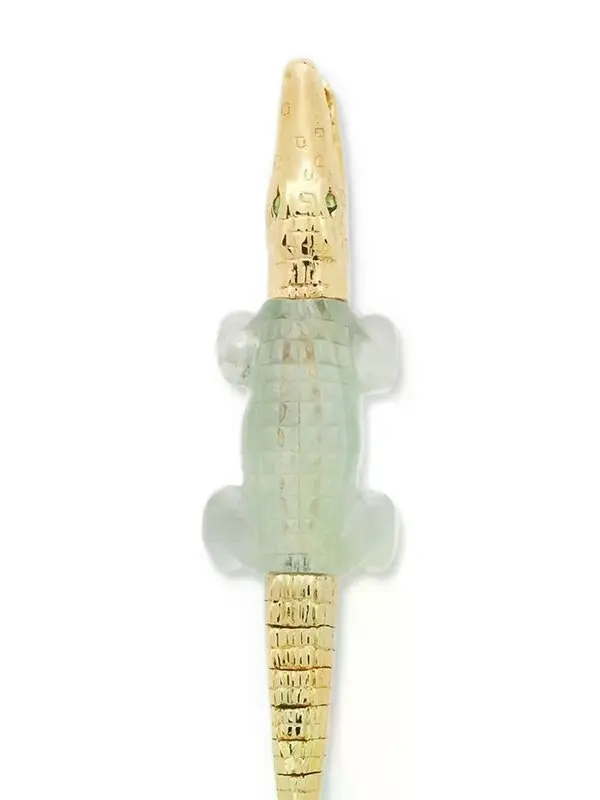 BIBI VAN DER VELDEN Alligator Amethyst Earring - Gold