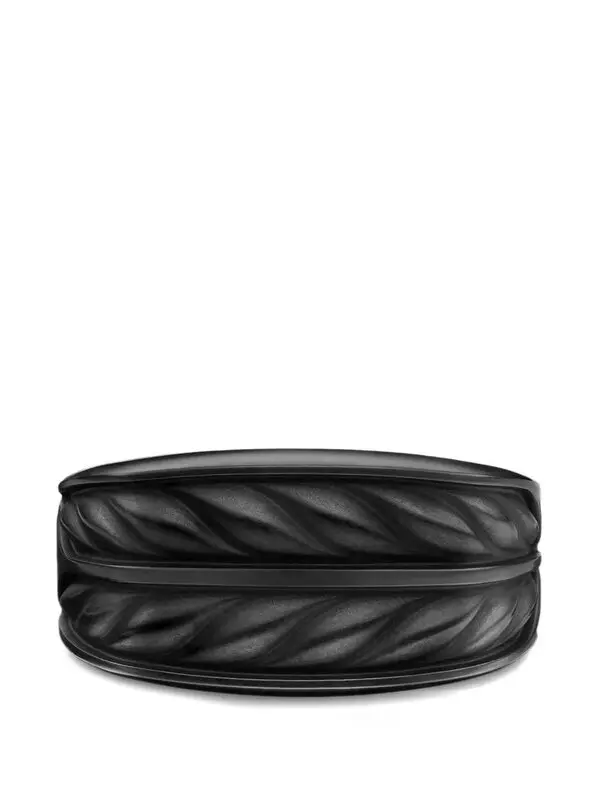 David Yurman Chevron Three-sided Signet Ring - Black