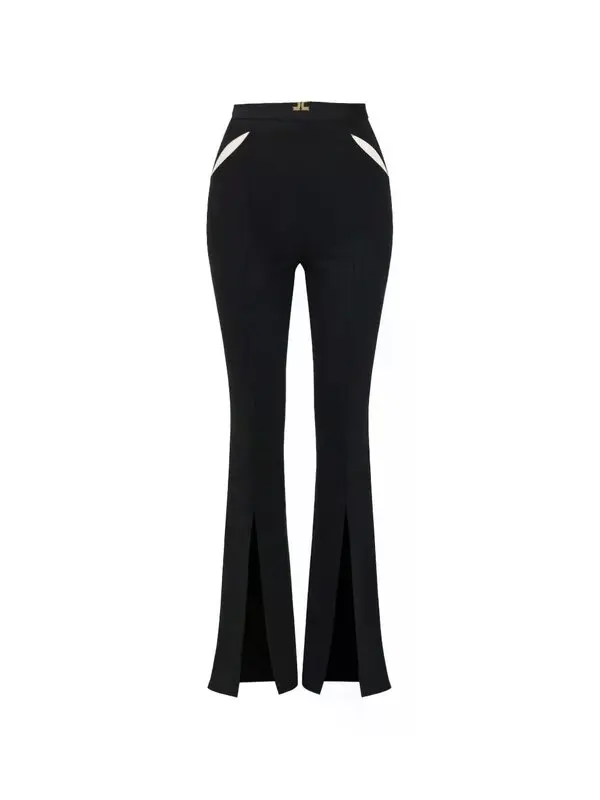 Elisabetta Franchi Split Flared Trousers - Black