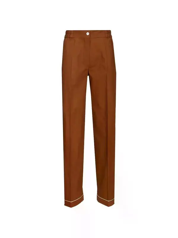 FORTE_FORTE Poplin Pajama Trousers - Brown