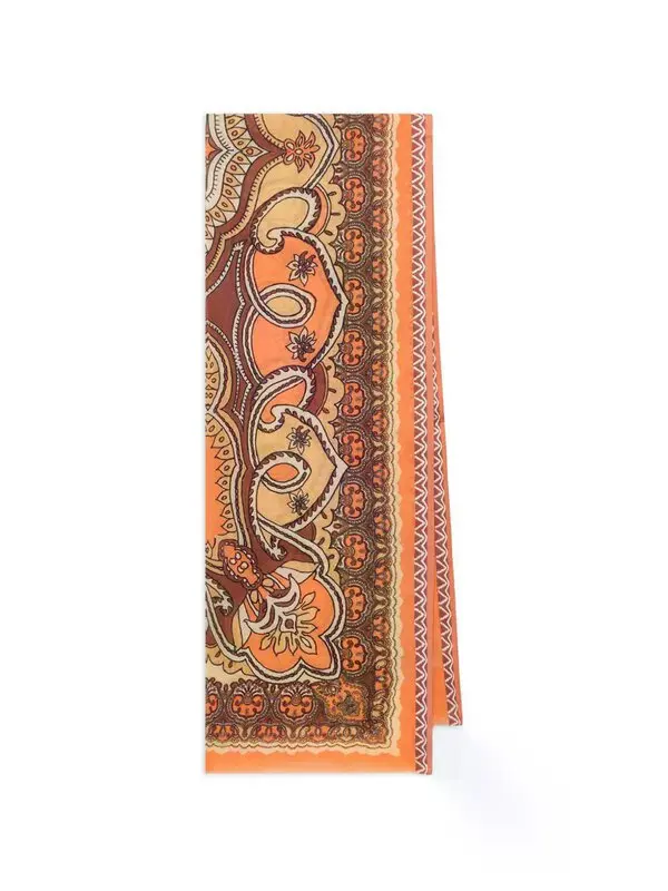 Malìparmi Jacquard Geometric Scarf - Orange