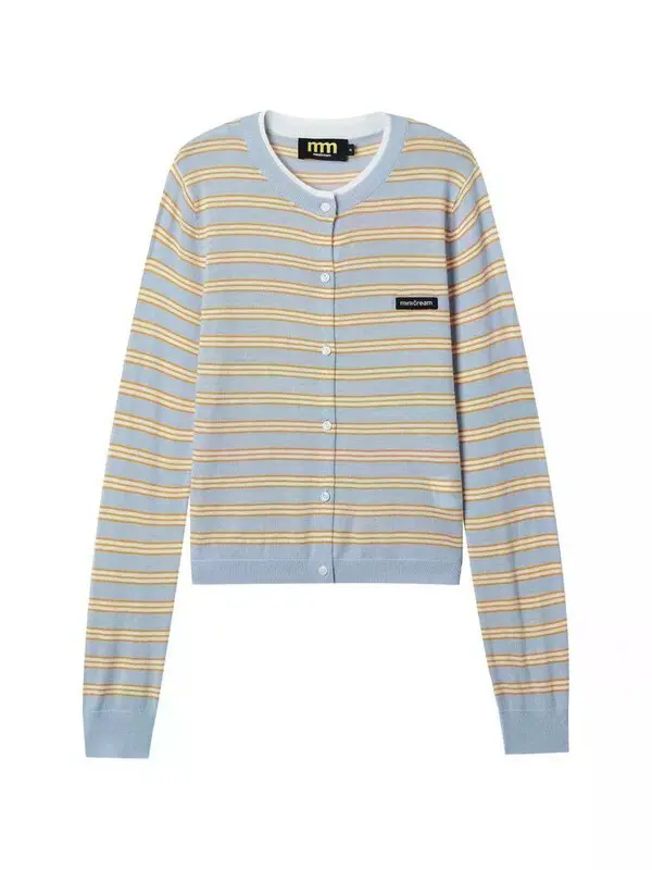 MINI CREAM Striped Cardigan - Blue