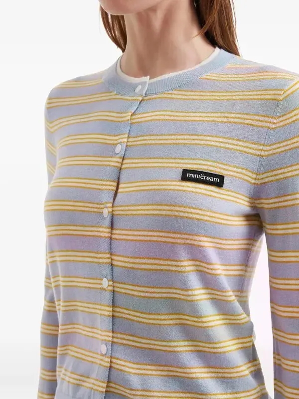 MINI CREAM Striped Cardigan - Blue