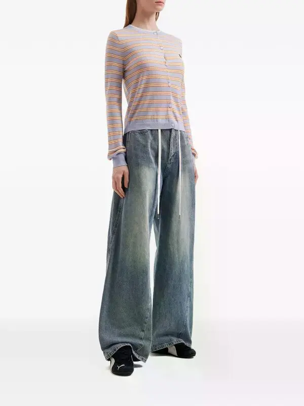 MINI CREAM Drawstring Wide-leg Jeans