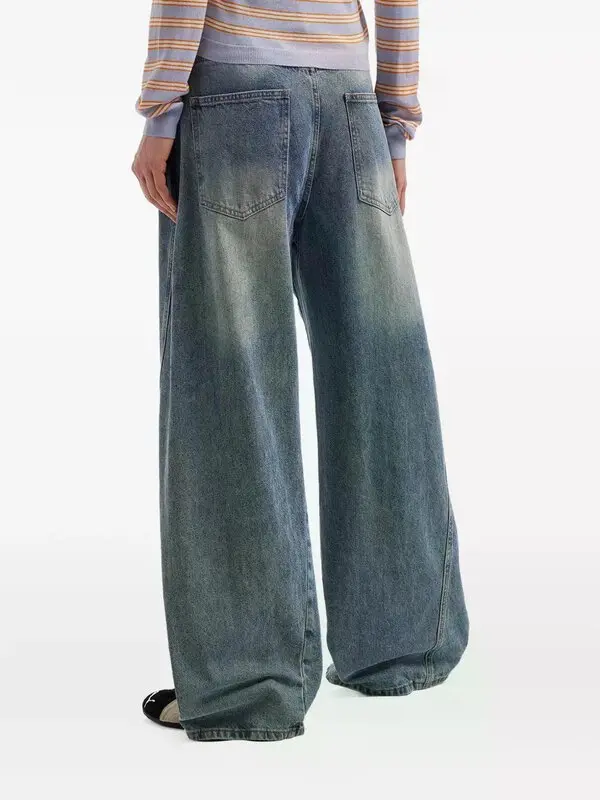 MINI CREAM Drawstring Wide-leg Jeans
