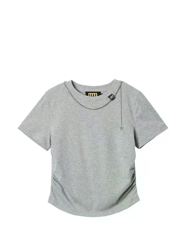 MINI CREAM Chain-embellished T-shirt - Grey