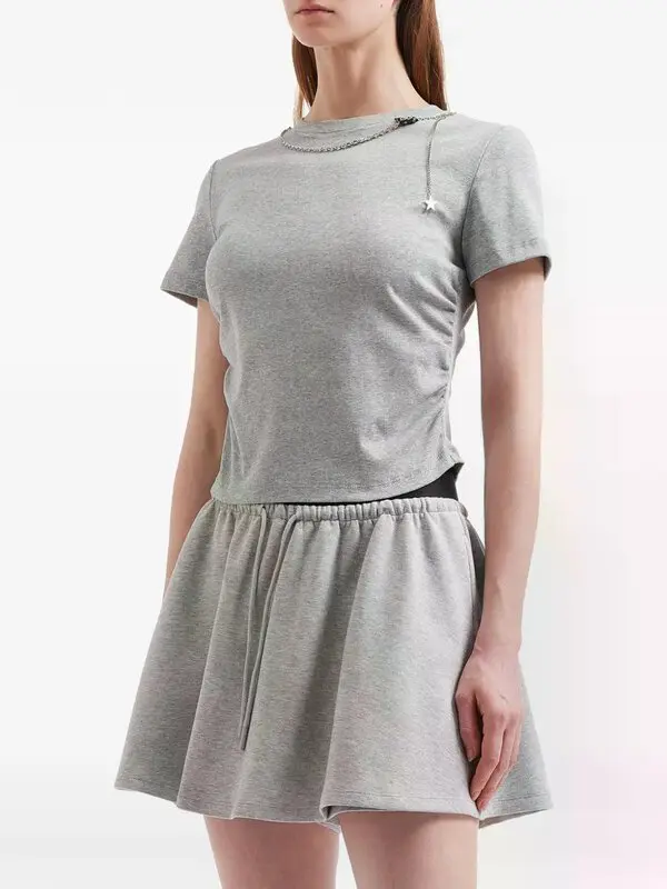 MINI CREAM Chain-embellished T-shirt - Grey