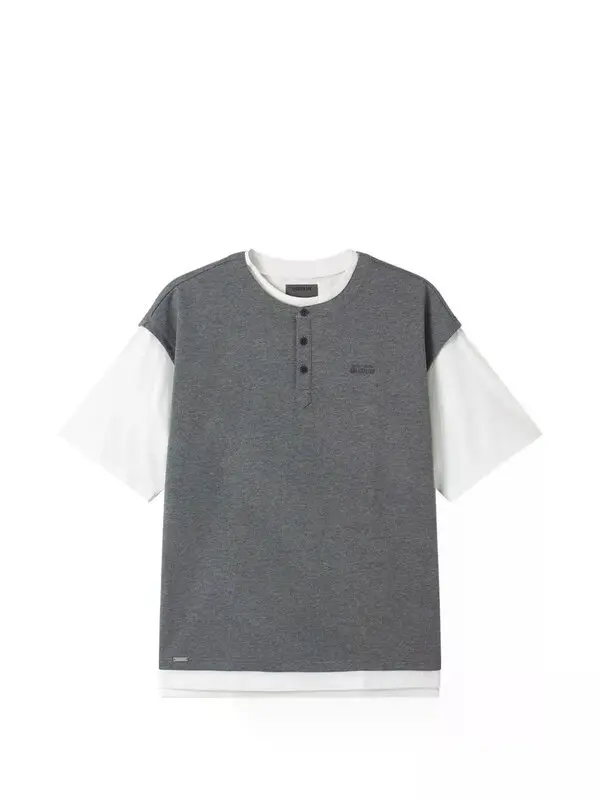 MUSIUM DIV. Button Mock Layered T-shirt - Grey