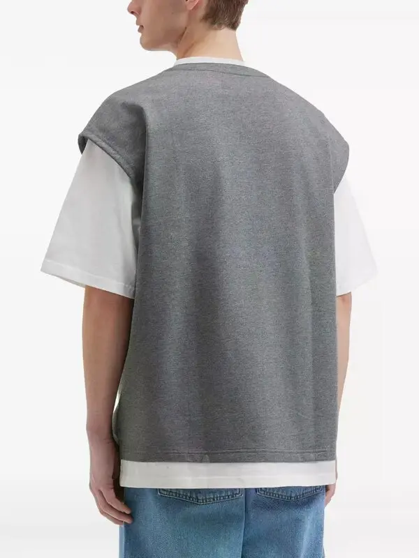 MUSIUM DIV. Button Mock Layered T-shirt - Grey