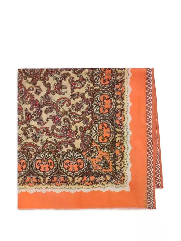 Malìparmi Collection Print Fringed Scarf - Orange