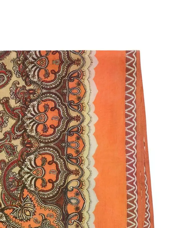 Malìparmi Collection Print Fringed Scarf - Orange