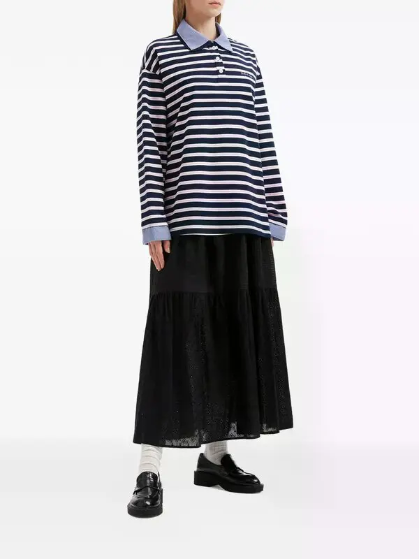 TOUT A COUP Tiered Textured Skirt - Black