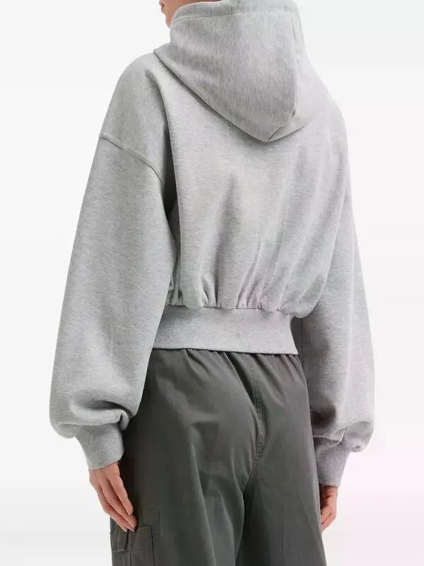 MINI CREAM Flap-pockets Zip Up Hoodie