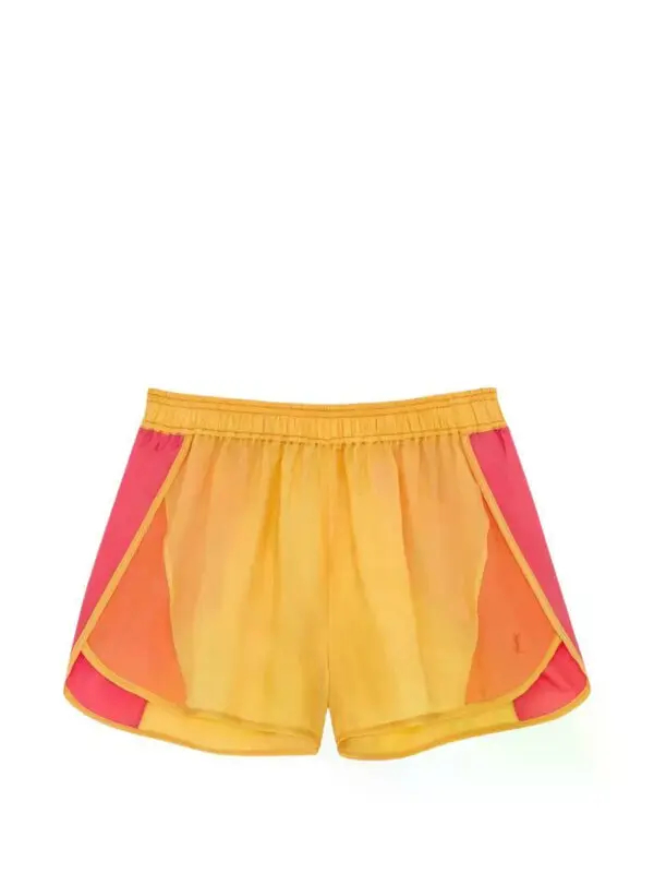 Saint Laurent Logo-detail Panelled Shorts - Yellow